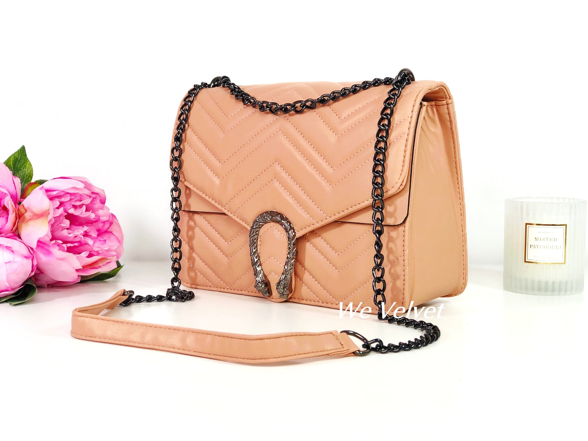 Geantă rose nude piele eco Miss Ivia – We Velvet