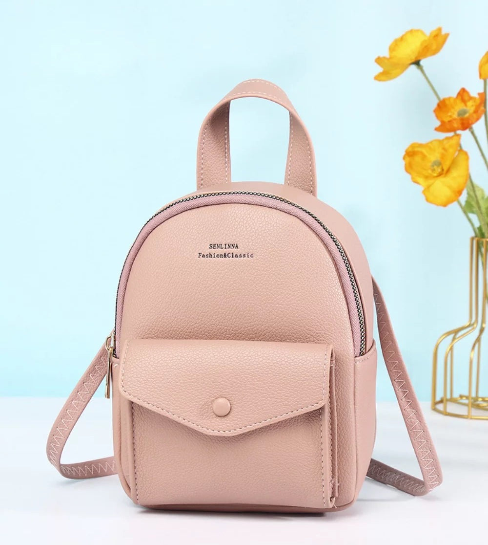 Mini rucsac rose piele eco tip geantă Gemmi – We Velvet