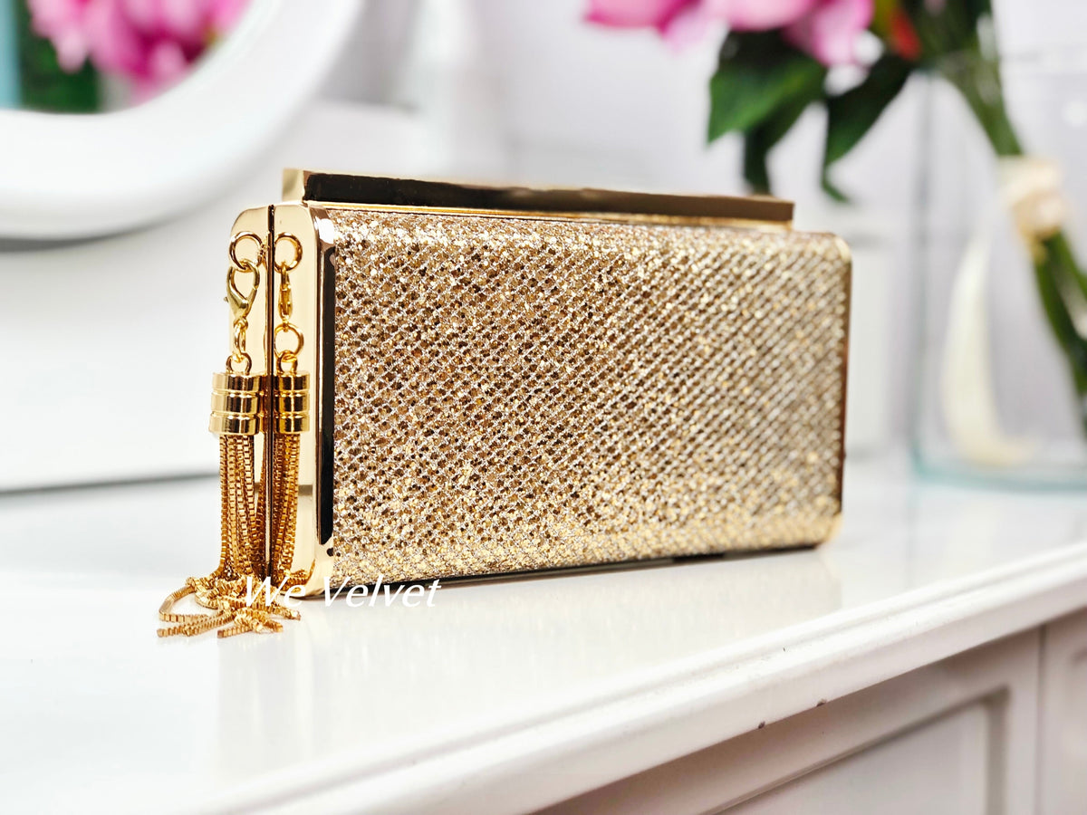 Poșetă clutch gold strălucitoare Ellegance – We Velvet